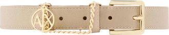 A|X Armani Exchange Femme, Accessoires, Beige, Taille: 90 CM Belt with Logo Charm