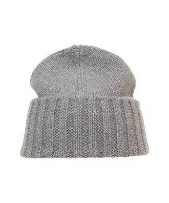 KANGRA Caps & M&uuml;tzen - Ribbed Cuff Cashmere Beanie With Plush Texture - Gr. ONE SIZE - in Grau - f&uuml;r Damen