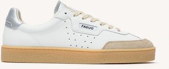Faguo Baskets cuir et su&egrave;de blanc