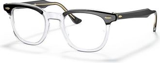 Ray-Ban Hawkeye Optics Schwarz Auf Transparent Fassung Klar Glas Polarisiert 50-21