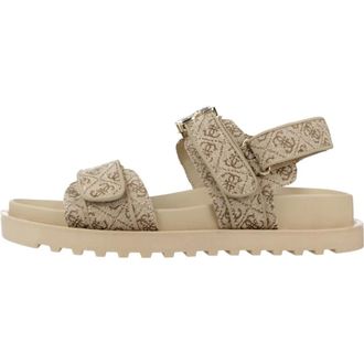 Guess Femme, Chaussures, Beige, Taille: 40 EU Sandales plates &eacute;l&eacute;gantes pour femmes