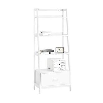 SoBuy &Eacute;tag&egrave;re Style &eacute;chelle &Eacute;tag&egrave;re de Rangement Blanche, &Eacute;tag&egrave;re &agrave; Livres Biblioth&egrave;que avec tiroir et 4 &eacute;tag&egrave;res, 64 x 40 x 160 cm Blanc FRG116-W