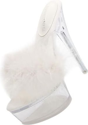 Garneck Sandales &agrave; Talons Fins pour Femmes Design Transparent Chic &Eacute;l&eacute;gantes et Confortables Chaussures Talons Hauts