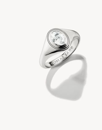 Thomas Sabo Silberfarbener Ring mit wei&szlig;en Schmucksteinen