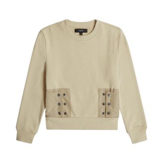 G-Star Femme, Sweatshirts et sweats &agrave; capuche, Beige, Taille: 36 FR Heritage Hardware Snaps SweaT-shirt