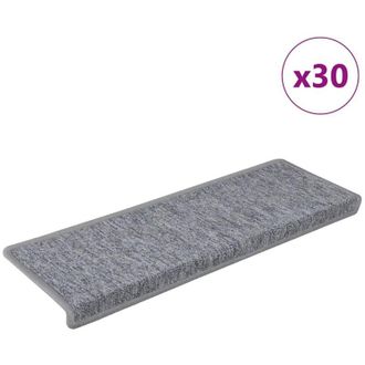 vidaXL Stufenmatten 30 Stk. 65x21x4 cm Hellgrau Rechteckiger Rand vidaXL