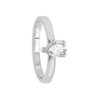 Bespoke 18ct White Gold Pear Cut Diamond Engagement Ring