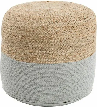 Beliani Beliani - Pouf Hellgrau/Beige Jute/Baumwolle Quadrat Boho-Stil