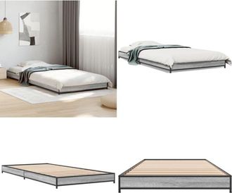 vidaXL Cadre de lit sans matelas sonoma gris 100x200 cm - Cadre De Lit - Lit Simple - Lit Sommier - Lit Design - Lit Moderne - Home & Living
