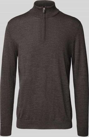 Profuomo Pullover aus Merinowolle mit Troyer-Kragen