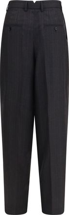 Ami Wide-Leg Tailored Pleated Trousers - Gray