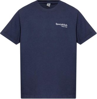 Sporty & Rich unisex, Tops, Bleu, Taille: 2XL Play Tennis T-Shirt