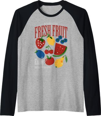 Trendy Apparel No Artificial Flavor Fresh Fruit Medley Enjoy Raglan