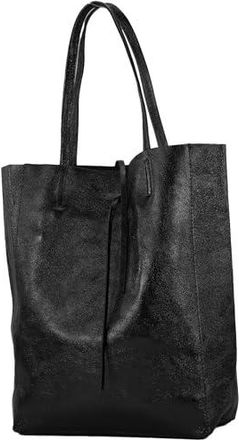modamoda.de T163 Grand sac de shopping italien en cuir avec poche int&eacute;rieure, Large