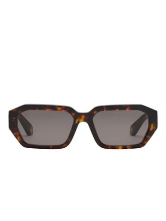 Roberto Cavalli lunettes de soleil &agrave; monture g&eacute;om&eacute;trique - Marron