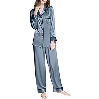 Generic Pyjama en satin pour femme grande taille - Joli v&ecirc;tement dhiver baggy en flanelle super confortable avec poches, v&ecirc;tements d&eacute;contract&eacute;s pour lint&eacute;rieu