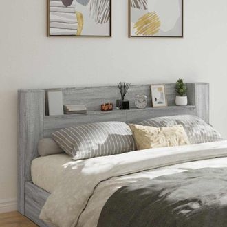 vidaXL vidaXL T&ecirc;te de lit Gris Sonoma 200 x 16,5 x 103,5 cm Bois ding&eacute;nierie