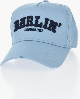 Dsquared2 Cotton Gabardine Baseball Cap SOUVENIR FROM CANADA with Rais size One