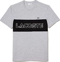 Lacoste Th1712 T-Shirt de Sport à Manches Longues, Argent Chinois/Noir, XL Hommes