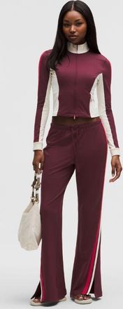 lululemon Striped Slim-Fit Mid-Rise Track Pant pour Femmes - Burgundy/Rouge - Taille 2XS