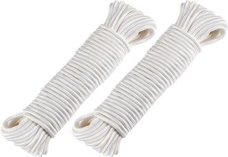 SOLUSTRE 2 St&uuml;ck Wei&szlig;es Nylonseil 4mm X 10m - Handgefertigtes Strapazierf&auml;higes Zeltseil f&uuml;r Camping Outdoor Verstellbar und Vielseitig Einsetzbar