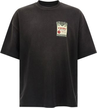 Amiri Homme, Tops, Noir, Taille: M Chateau Stamp Oversized Tee