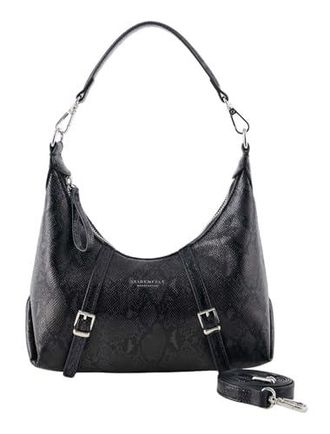 Seidenfelt Manufaktur sac &agrave; &eacute;paule bandouli&egrave;re Lilleby Hobo Bag Reptile Black noir