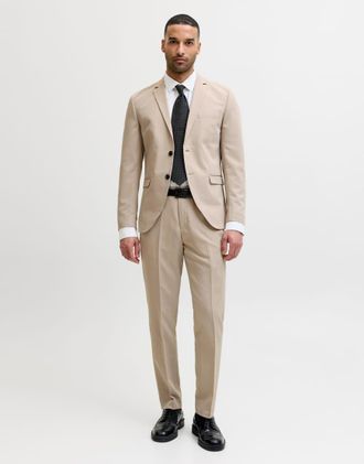 Jack & Jones Franco blazer &agrave; boutonnage simple coupe super slim beige-Gris