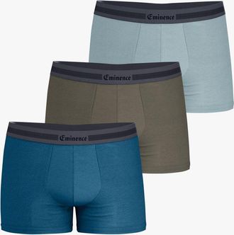 Eminence Lot de 3 boxers unis en coton m&eacute;lang&eacute;