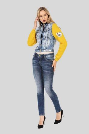 Cipo & Baxx Jeansjacke Jacken mit Sweat-&Auml;rmeln