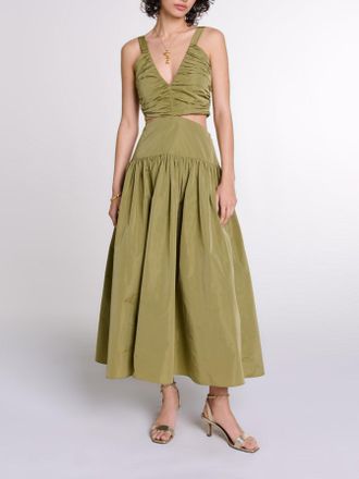 Maje Taftkleid Mit Cut-outs - Khaki - Gr&ouml;&szlig;e 34 - Maje