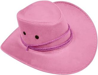 Generic Chapeau de cowboy pour homme et femme - Chapeau de soleil large pour lhiver, rose, M
