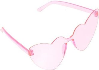 Frcolor Lunettes de Soleil sans Monture de Coeur Couleur Rose Transparent Bonbon Polycarbonate L&eacute;ger et R&eacute;sistant Accessoire pour Soir&eacute;es F&ecirc;tes et Photos Fun