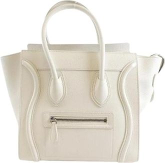 Celine Pre-owned Micro Luggage Calf Tote Bag - Femme - Pre-owned - Blanc - Taille: ONE Size