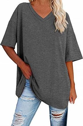 Generic NNGOTD Tee Shirt Femme Long, Faith Print T-Shirt d&eacute;contract&eacute; &agrave; Manches Courtes et col en V pour Les Femmes Tee Shirt Personnalisable Chemisette Femme 