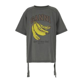 Ganni Banana T-Shirt - - Tops - Damen - Grau - 2XS/XS