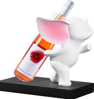 Generic Wohnkultur Elefant Harz Flaschenhalter - Elefant Bemalte und Geschnitzte Weinst&auml;nder Desktop Display f&uuml;r Weinflaschenhalter | Flaschenhalter el