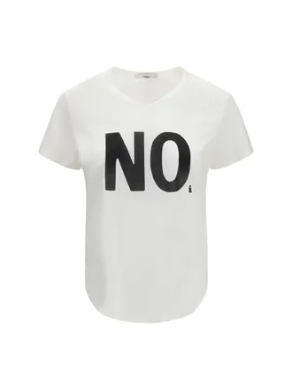 Fendi Womens Noi Graphic Print Jersey T-Shirt Ivory Cotton T-Shirts & Jerseys
