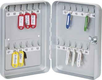Wedo Schlusselschrank mit 24 Schlusselhaken in silber