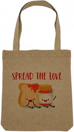 Fabulous Sac Shopping Tote Bag Aspect Lin - Spread the Love Pun Food Jam Sugar - Sac de Courses Toile Epaisse 360g Beige Naturel Cabas Port&eacute; Epaule Solide Impr