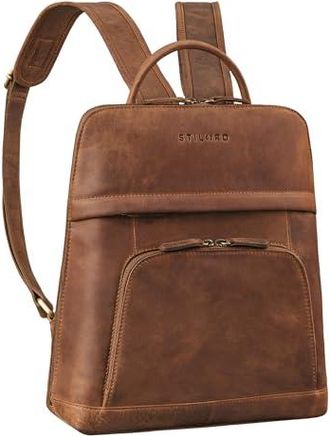 STILORD Jolanda El&eacute;gant Sac &agrave; Dos Cuir Femme Petit 10,1 Pouces Tablet Vintage Backpack Mini Sac &agrave; l&Eacute;paule Compact sac &agrave; dos femme cuir v&eacute;ritable, Couleur:marr