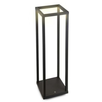 Majestic Lampe &agrave; Poser Rechargeable Lea, M&eacute;tal, Gris, 14x14x47 cm