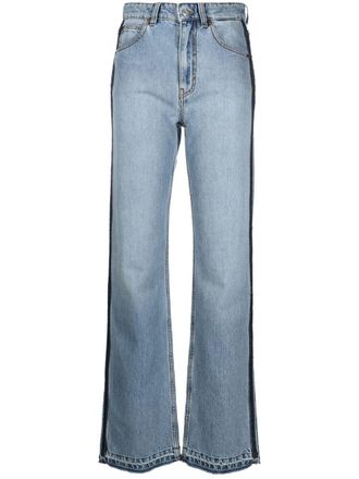 Victoria Beckham jean droit Julia &agrave; taille haute - Bleu