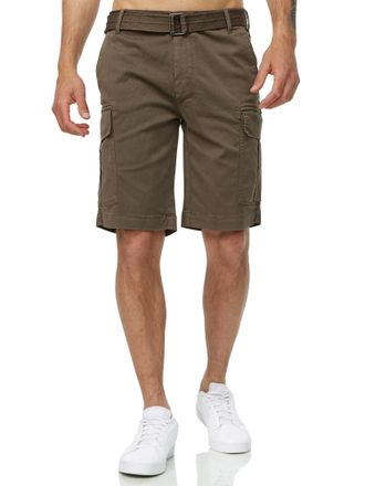 Tazzio Herren Cargo Shorts Cargoshorts inkl. abnehmbarem Gürtel A200 (Khaki, W30)
