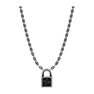 John Richmond Schlosskette mit Schlange - - Accessories - Damen - Grau - ONE SIZE