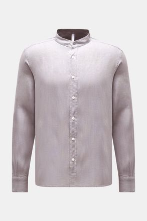 04651/ Herren - Leinenhemd Linen Guru Grandad-Kragen grau