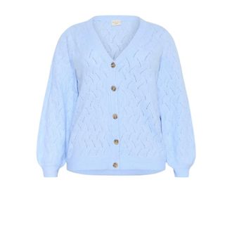Kaffe Curve Femme, Pulls, Bleu, Taille: 42 FR KCanita Knit Cardigan