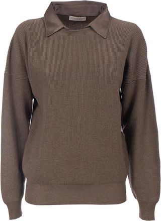 Le Tricot Perugia Femme, Pulls, Brun, Taille: 40 FR Pulls &agrave; col rond