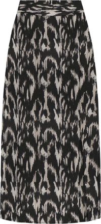 Only Damen Onlnova Life Elite Piper Slit Skirt Rock, Black/AOP:590 Rough Animal, XS