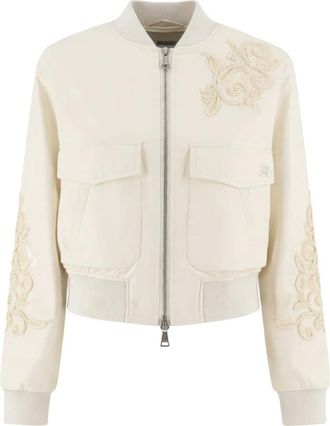 Ermanno Scervino Femme, Vestes, Blanc, Taille: 46 FR Bomber Vestes